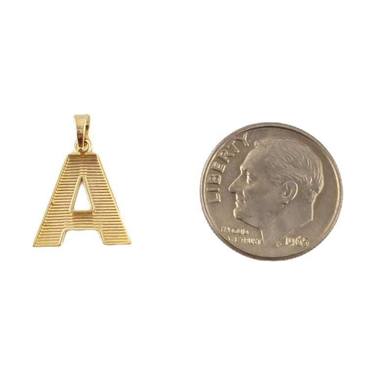 10k Yellow Gold Letter a Pendant For Sale at 1stDibs