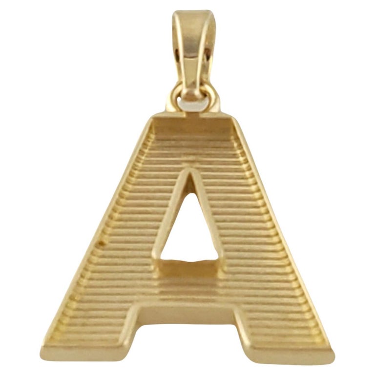 10k Yellow Gold Letter a Pendant For Sale at 1stDibs
