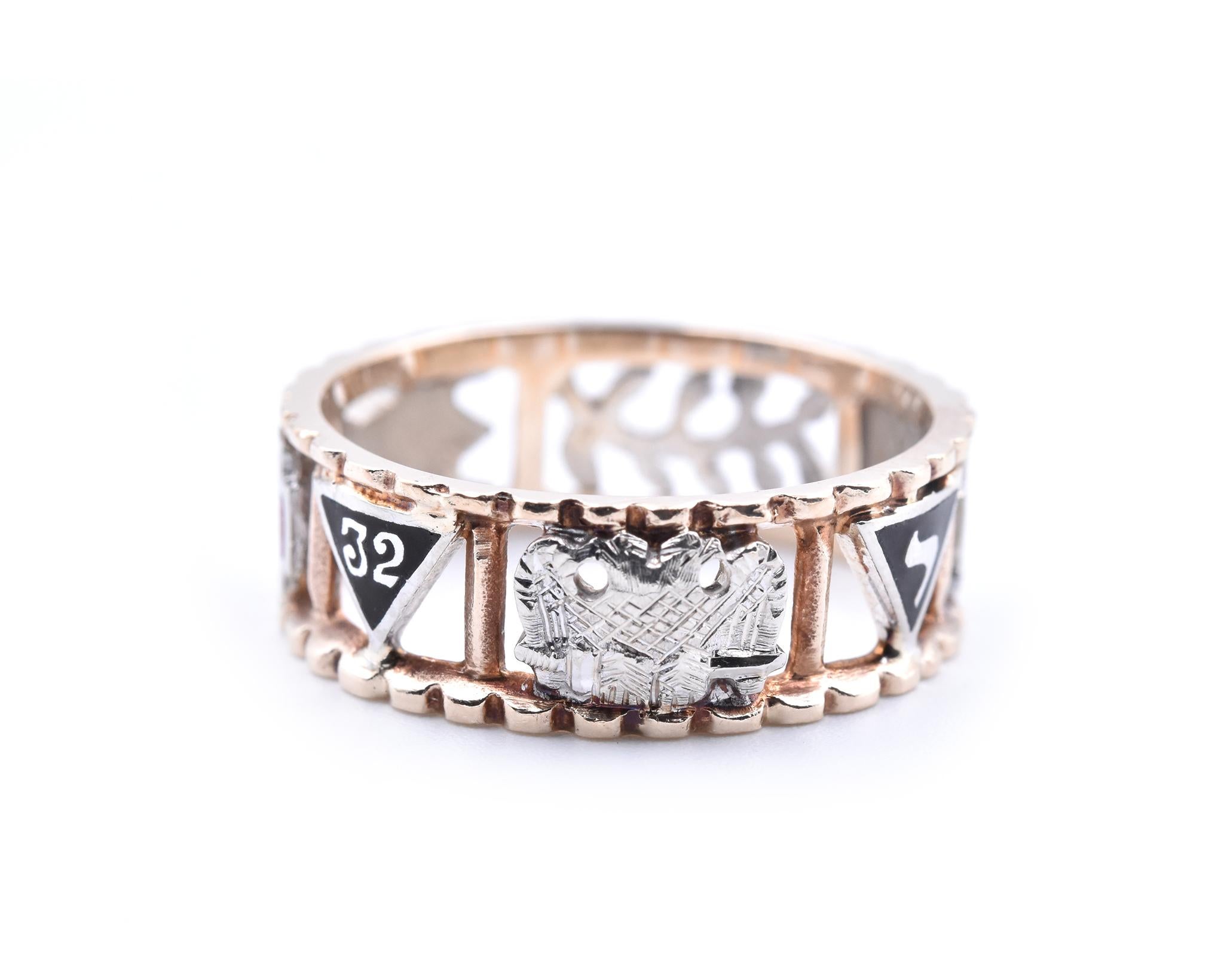 10 Karat Yellow Gold Masonic Band Ring at 1stDibs | masonic band rings