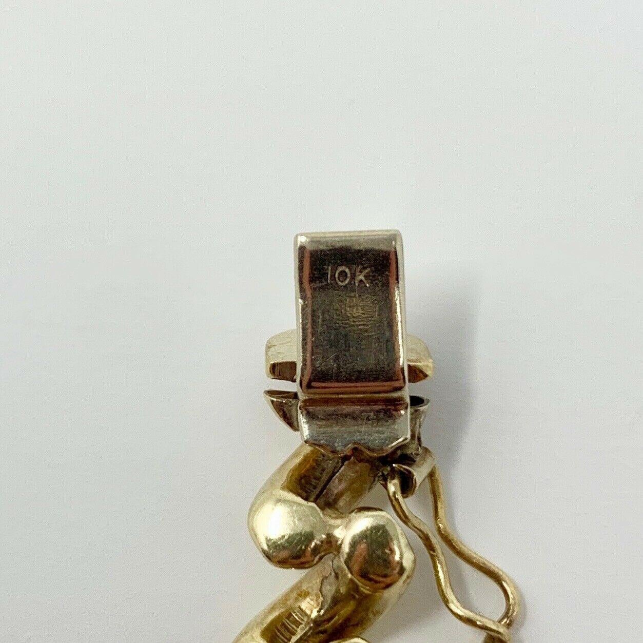 10 Karat Yellow Gold San Marco Macaroni Link Necklace For Sale at ...