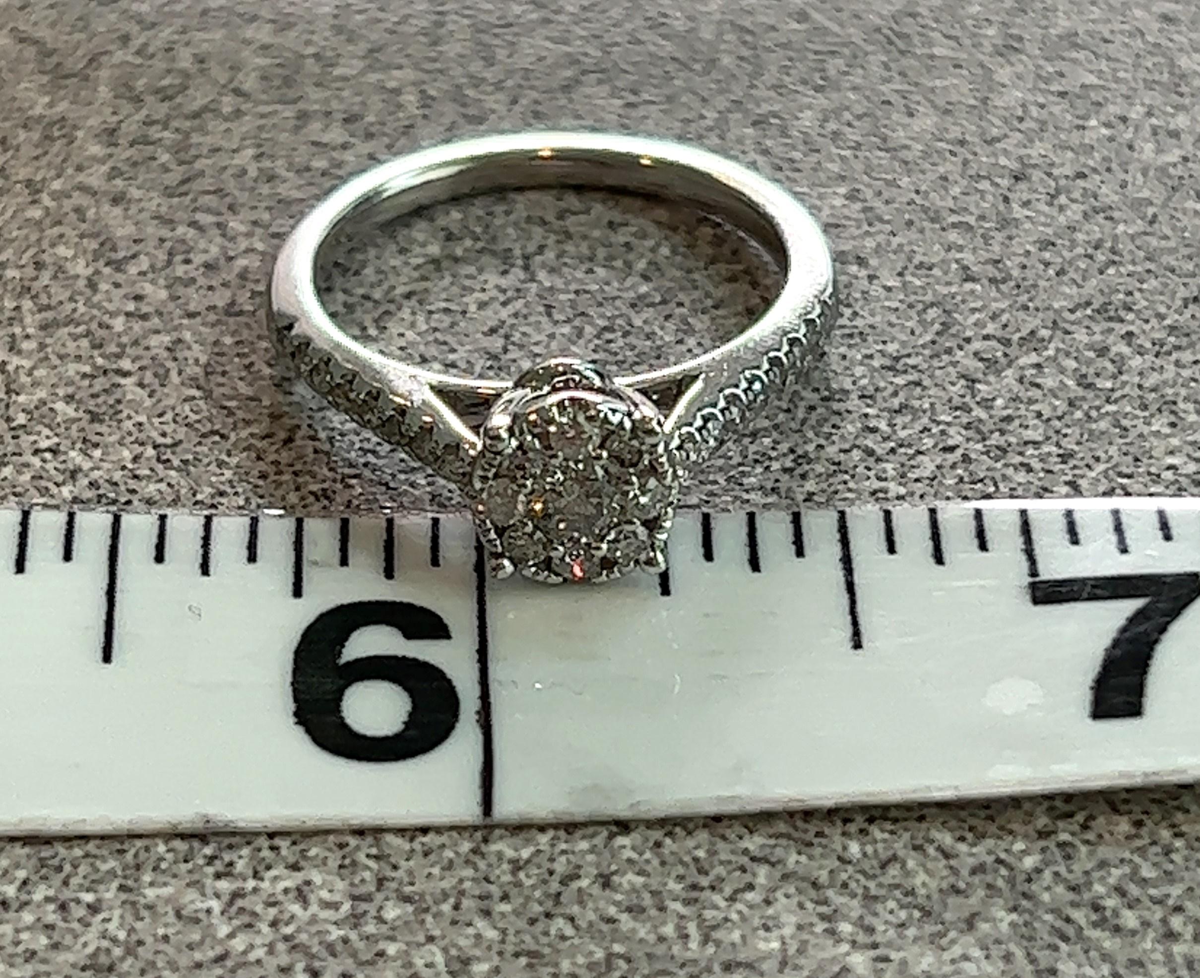 10kt .50 Carat Cluster Diamond Ring For Sale at 1stDibs | .50 carat ...