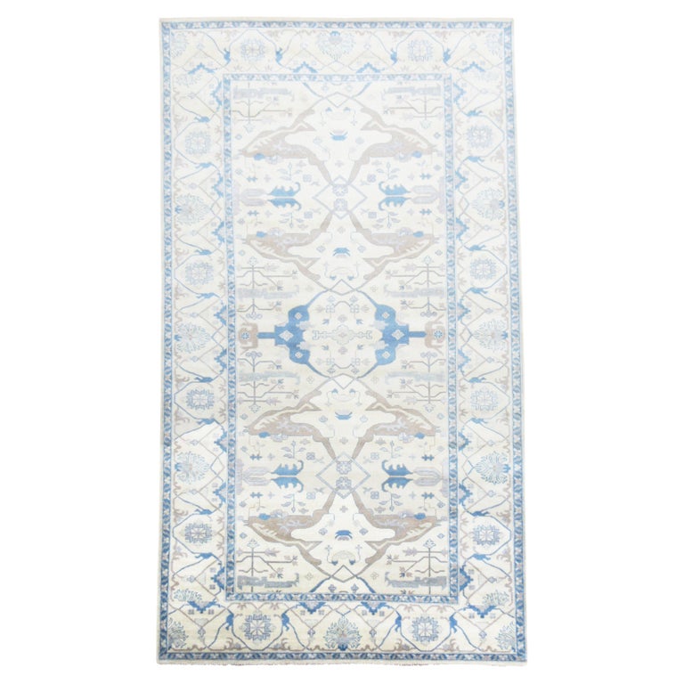 Ivory Oushak Area Rug For Sale at 1stDibs
