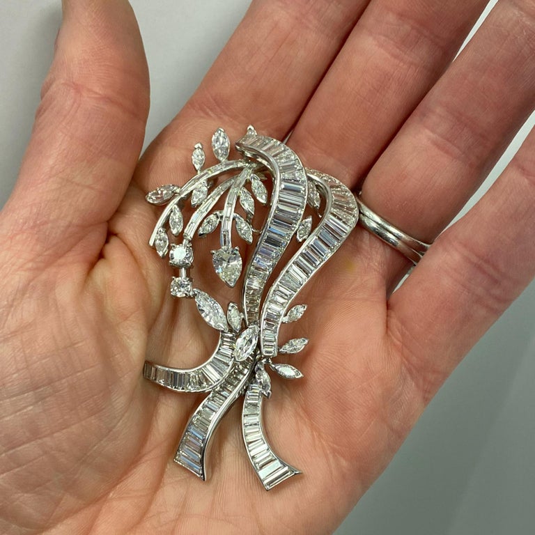 11 Carat Diamond Swag Pendant in Platinum on White Gold Omega Chain ...