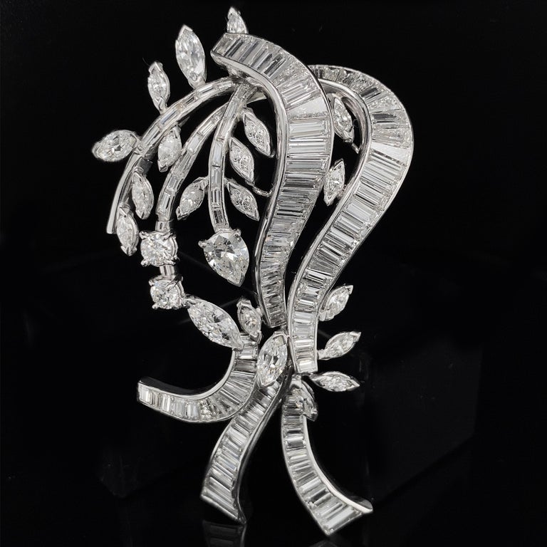 11 Carat Diamond Swag Pendant in Platinum on White Gold Omega Chain ...