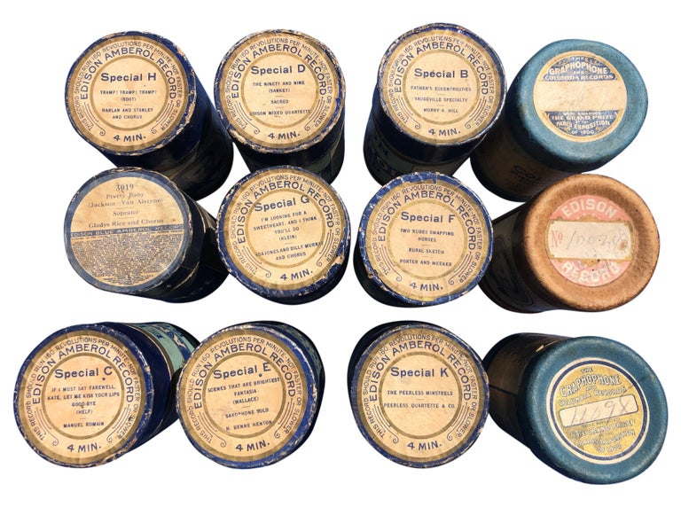 11 Edison Amberol Cylinder Records and 1 Columbia in Their Original ...