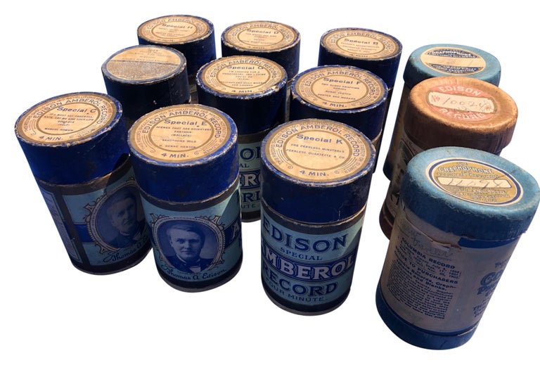 11 Edison Amberol Cylinder Records and 1 Columbia in Their Original ...