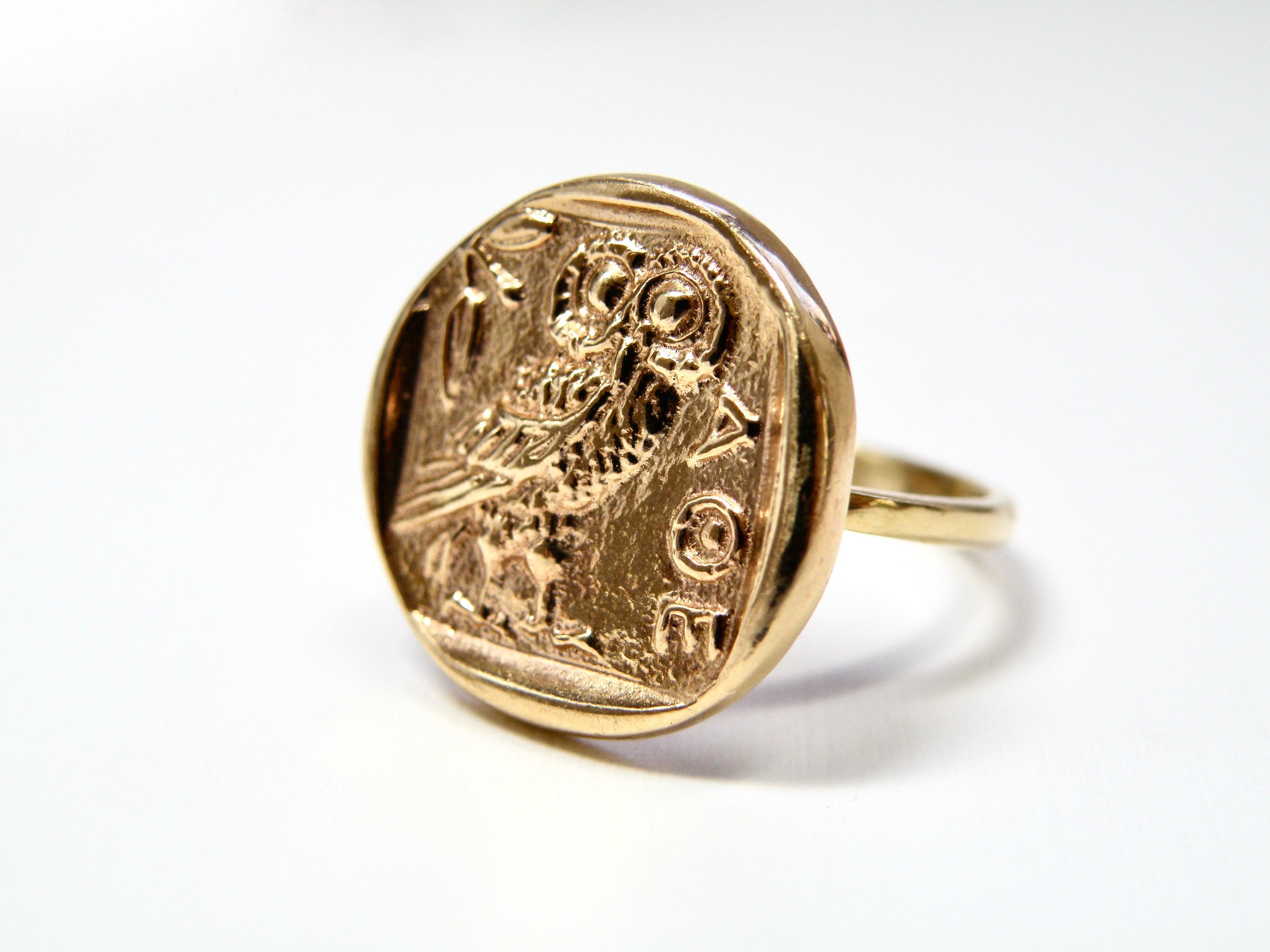 11 Karat Owl of Athena Wisdom Ring For Sale at 1stDibs | athena owl ...