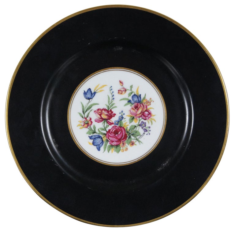 11 L. Bernardaud and Co Limoges France Porcelain Dinner Plates Black ...