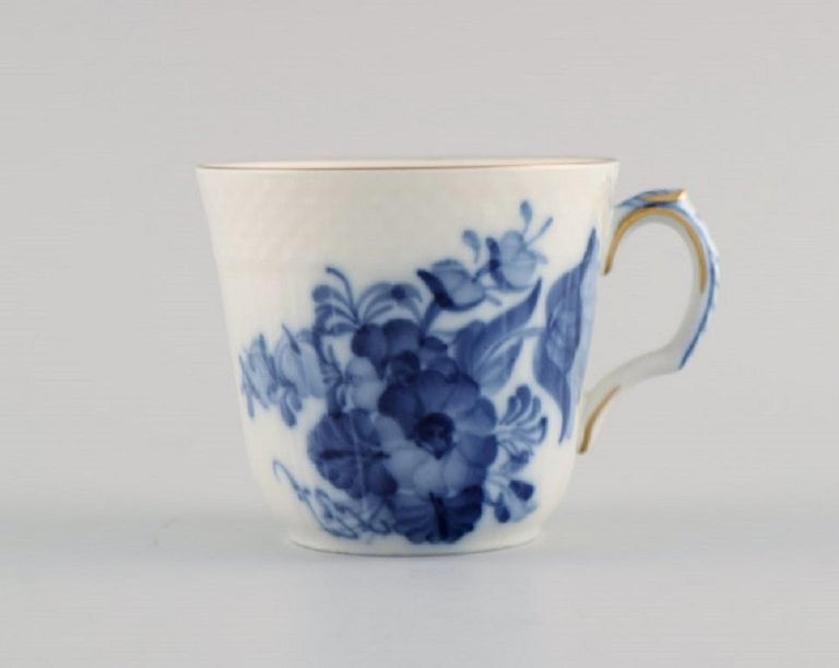 11 Royal Copenhagen Blue Flower Curved Mocha Cups and Saucers with Gold ...