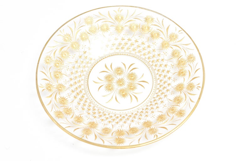 11 Sets Elaborate Crystal and Gilt Dessert Bowls 23 Pieces Attributed ...