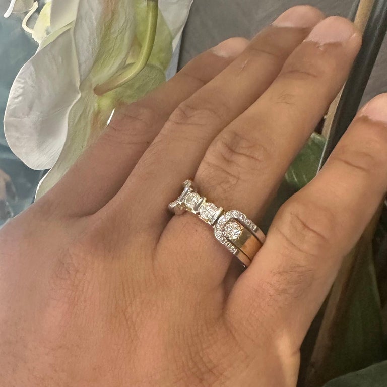 1.1 TCW Men's Large Diamond Ring in 14k Yellow and White Gold 11.9g For ...