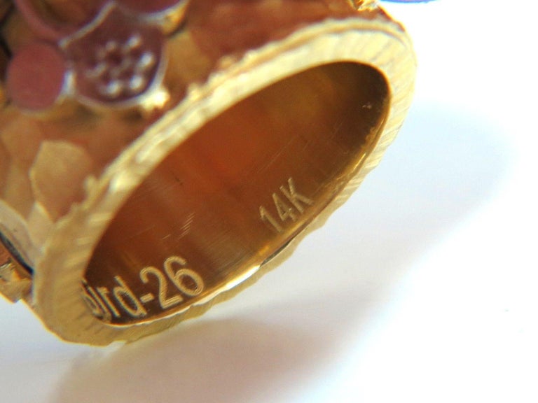 1.10 Carat 14 Karat Diamonds Spanish Goth Deco Revival Hammered Finish ...