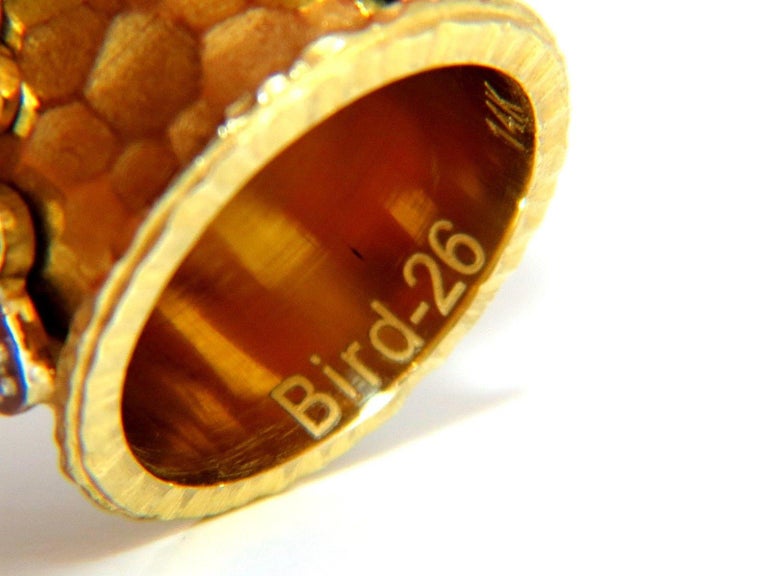 1.10 Carat 14 Karat Diamonds Spanish Goth Deco Revival Hammered Finish ...