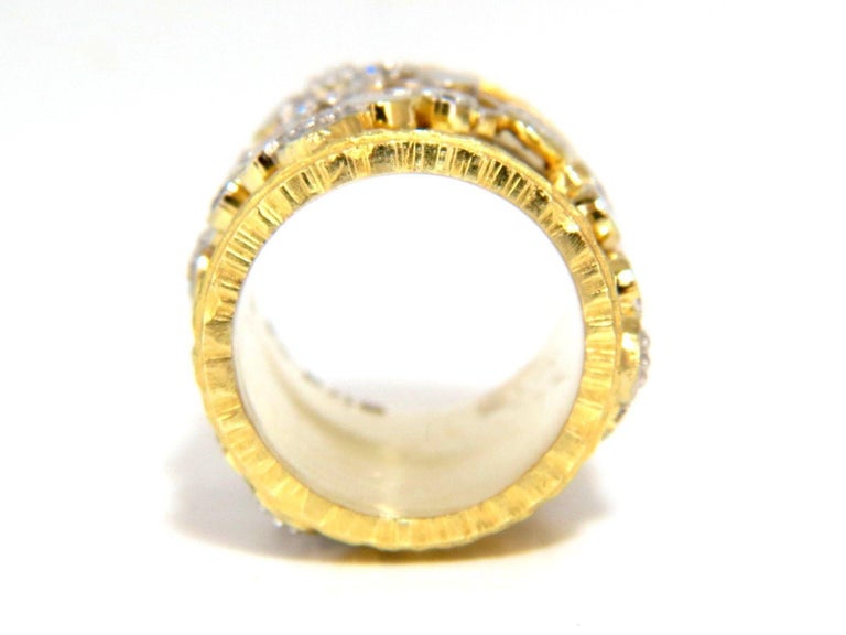 1.10 Carat 14 Karat Diamonds Spanish Goth Deco Revival Hammered Finish ...