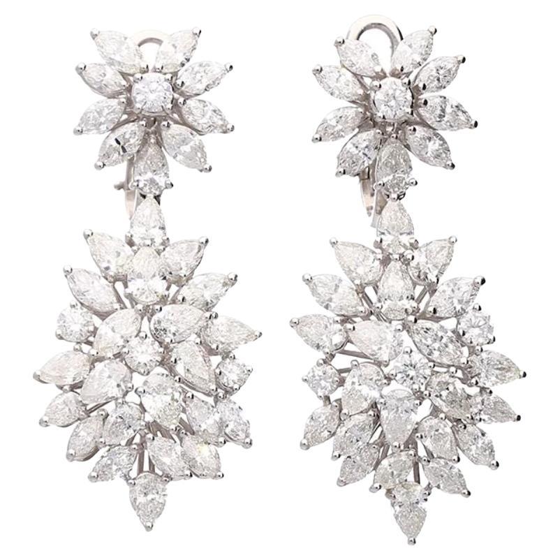 18k Gold Diamond Statement Earrings - 1,365 For Sale on 1stDibs