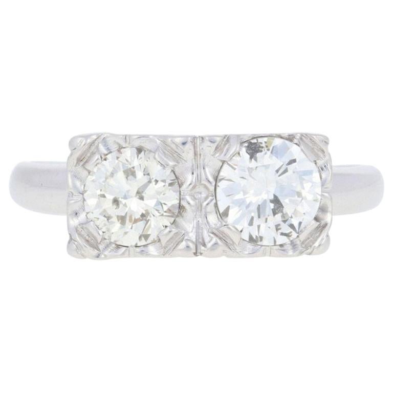 Vintage Two-Stone Diamond Twist Engagement Ring in 18 Carat Gold at ...