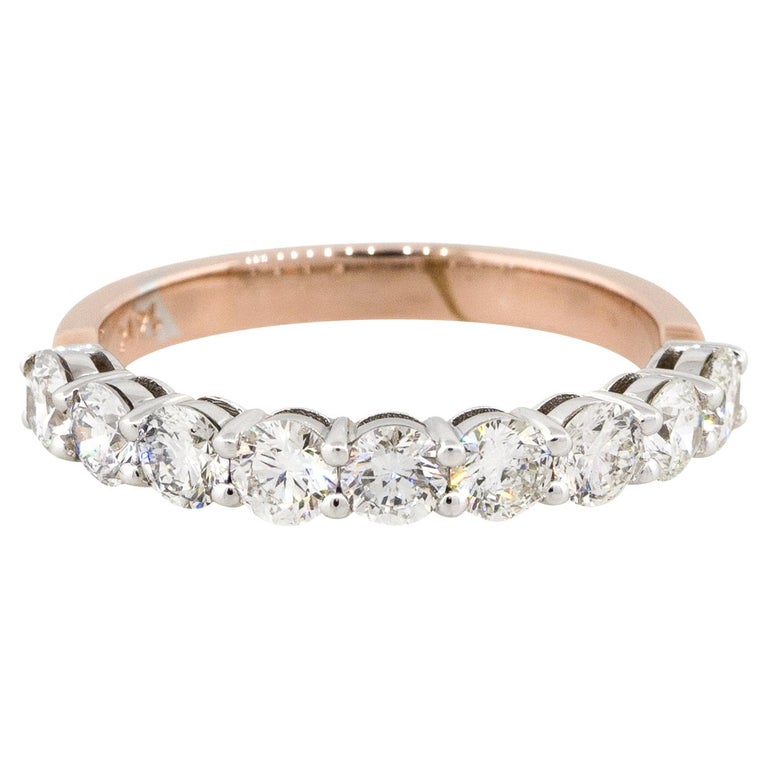 1.11 Carat Round Brilliant Diamond Nine Stone Ring 14 Karat in Stock ...