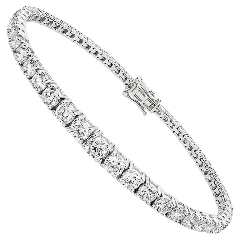 11 10 Carat Round Cut Diamond Tennis Bracelet Vs1 4 Prong 14 Karat
