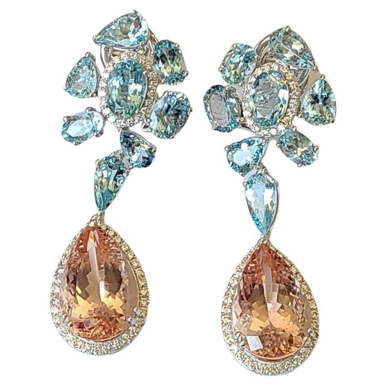 Garrard Iconic Regal Cascade 3.16ct Pearshape Aquamarine and Diamond ...