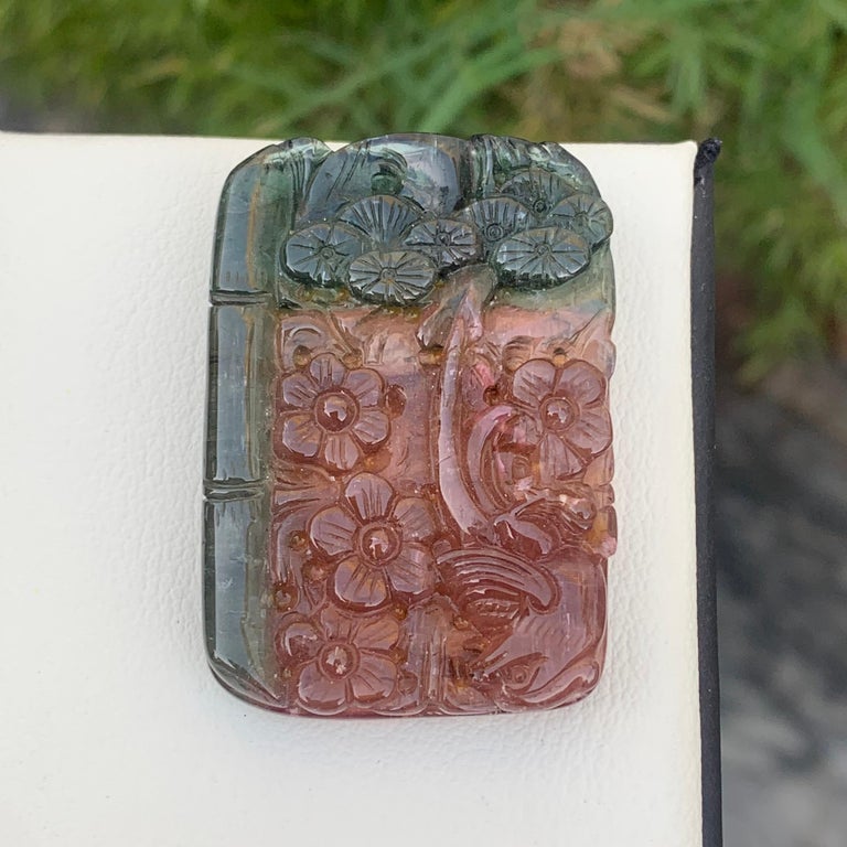 111.85 Carat Glamorous Natural Bi Color Flower Tourmaline Drilled ...