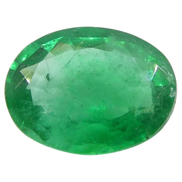 1.23ct Oval Green Emerald from Zambia For Sale at 1stDibs