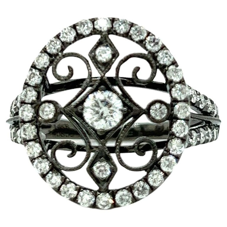1.12 Carat Diamond Filagree Ring For Sale at 1stDibs