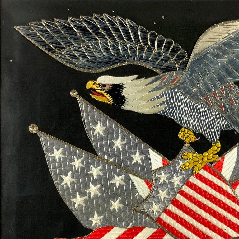 Unknown - 19th Century American Federalist Silk Embroidered Flag at ...