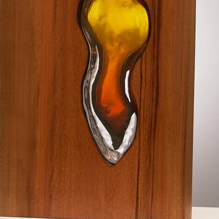 Scott Slagerman / Jim Fishman - Hand Blown Topaz Glass with Live Edge ...