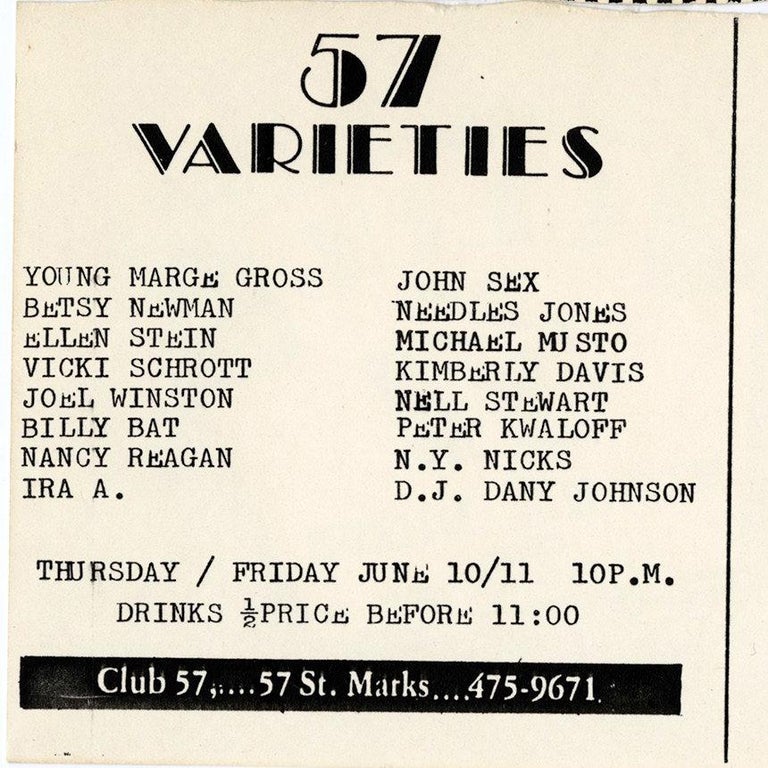 Unknown - Original Club 57 flyer NY (Keith Haring Kenny Scharf related ...