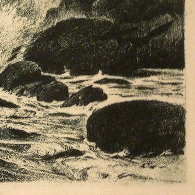 Fred Graf - "Rocks at Sea" Seascape Etching at 1stDibs | ocean etching