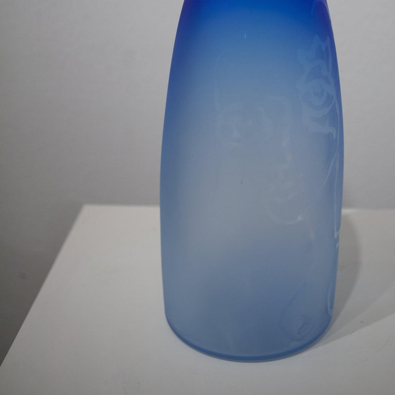 Robert Burch - Muse Vase (blown glass design craft cobalt blue sleek ...
