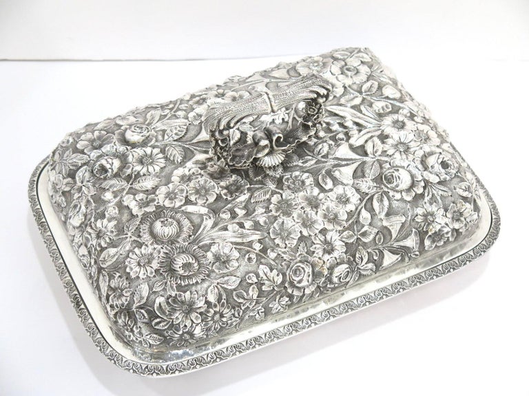 Sterling Silver Jacobi and Jenkins Antique Floral Repousse Hot Food ...