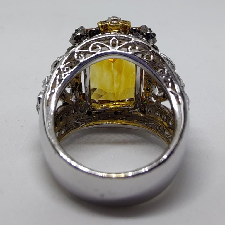 Baroque 11.35ct Topaz, Ruby, Emerald, Yellow Sapphire and Diamond ...