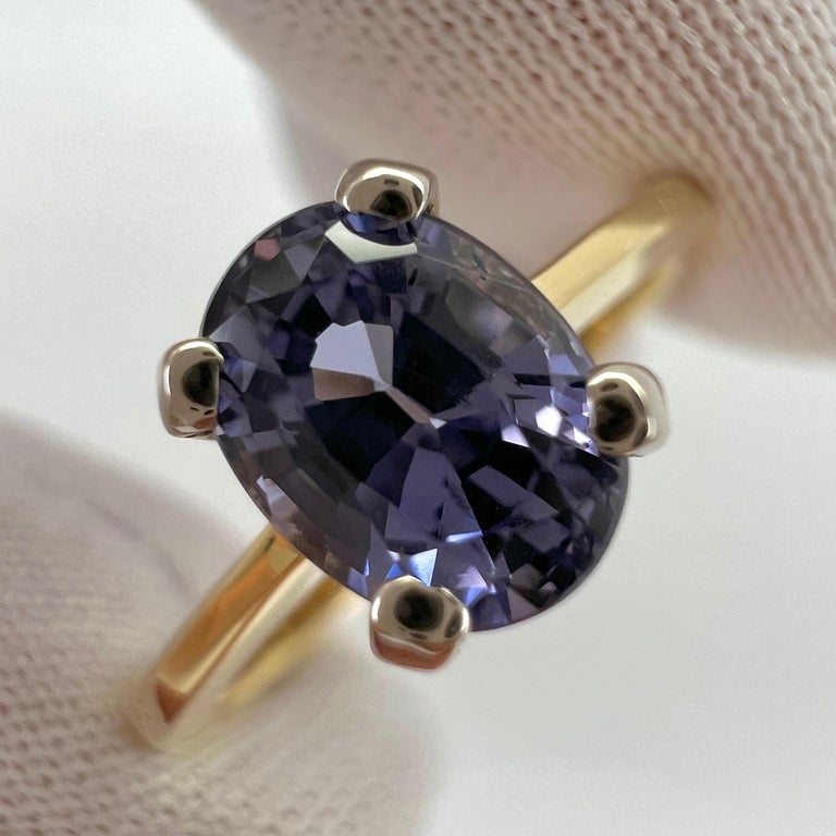 1.14 Carat Lilac Purple Spinel Oval Cut 18k Yellow and White Gold ...