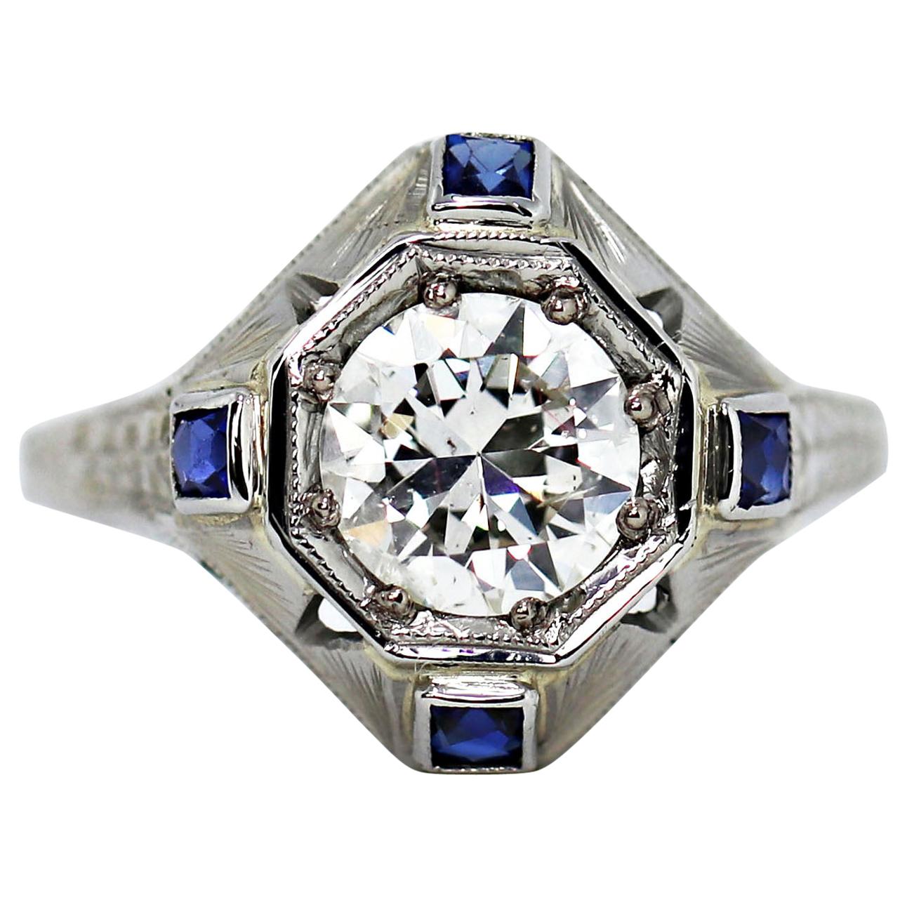 diamond cluster target white gold ring at 1stDibs