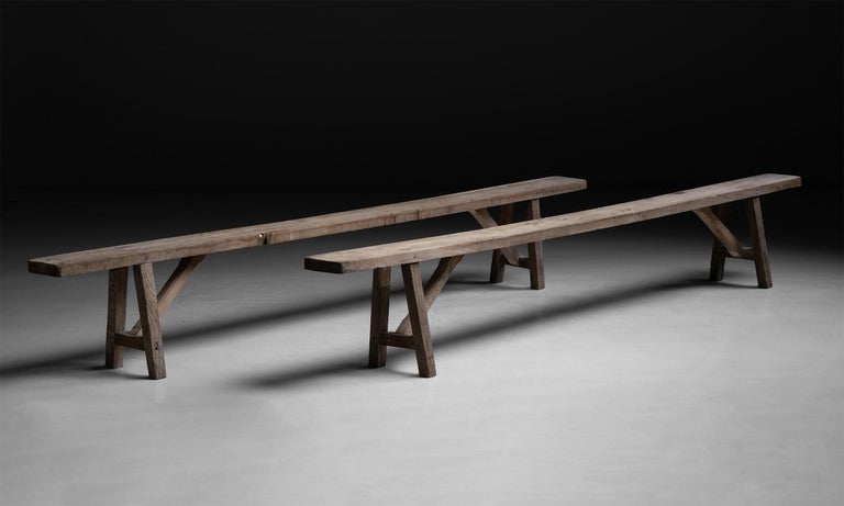 Oak Benches, France, circa 1890 For Sale at 1stDibs