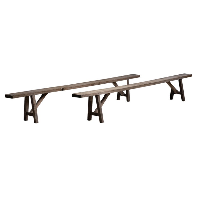 Oak Benches, France, circa 1890 For Sale at 1stDibs