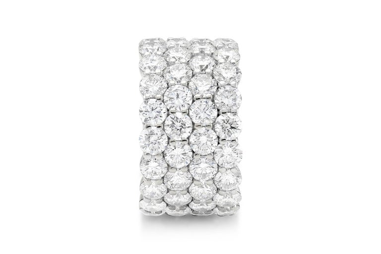 11.40 Carat Round Diamonds Wide Band For Sale at 1stDibs