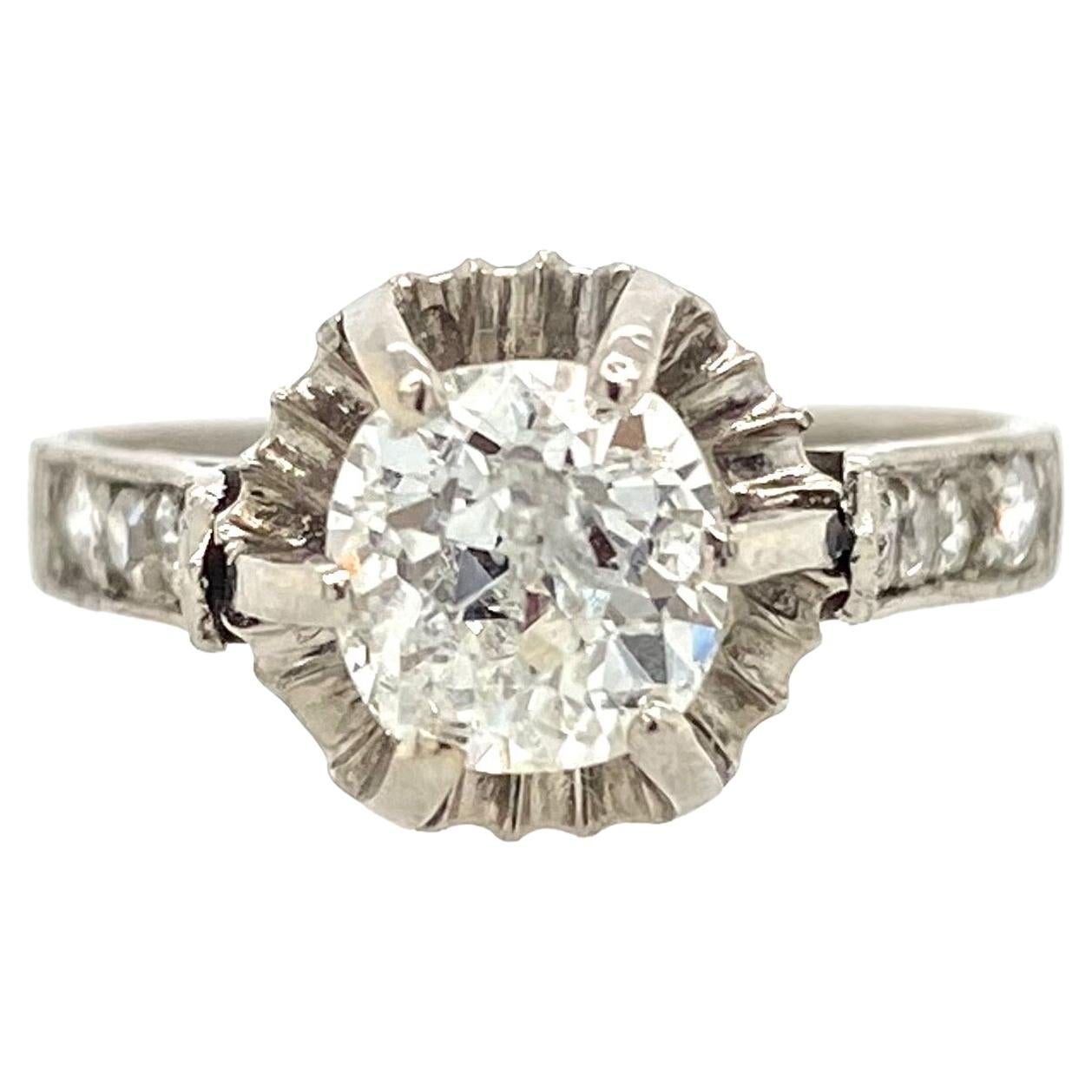 1.79ct Old Mine Cut Diamond Ring at 1stDibs