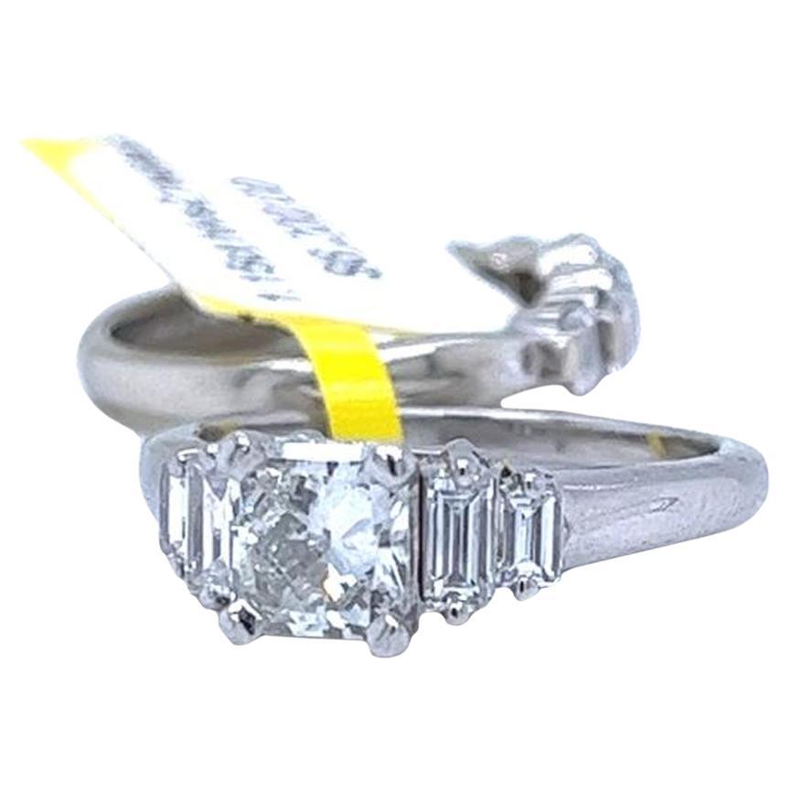 1.15 Carat Radiant Diamond Ring with 0.65ctw Emerald Cut Wedding Ring ...