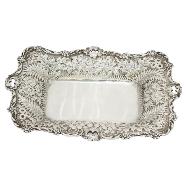 Sterling Silver Jacobi and Jenkins Antique Floral Repousse Dish For ...