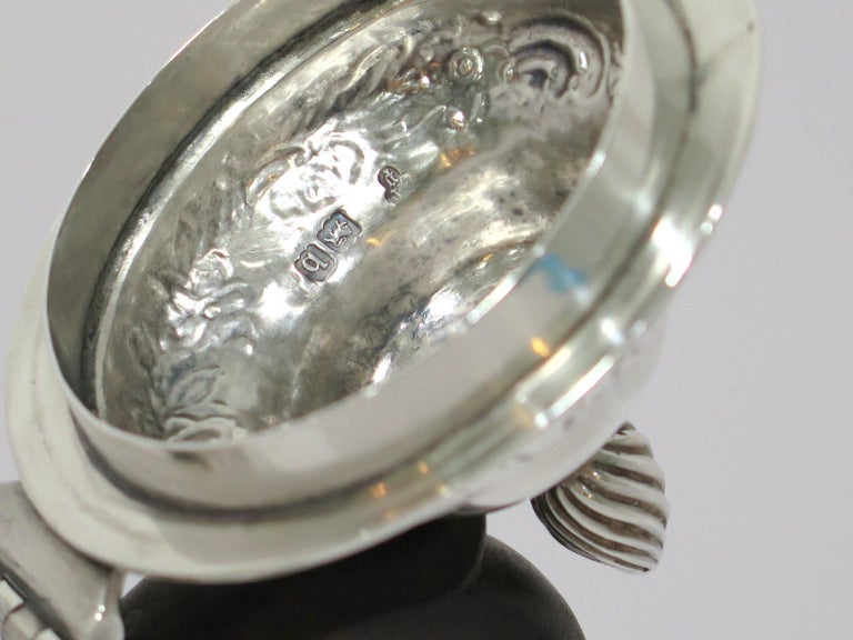 Sterling Silver Wood Antique English 1897 Floral Repousse Coffee Pot ...