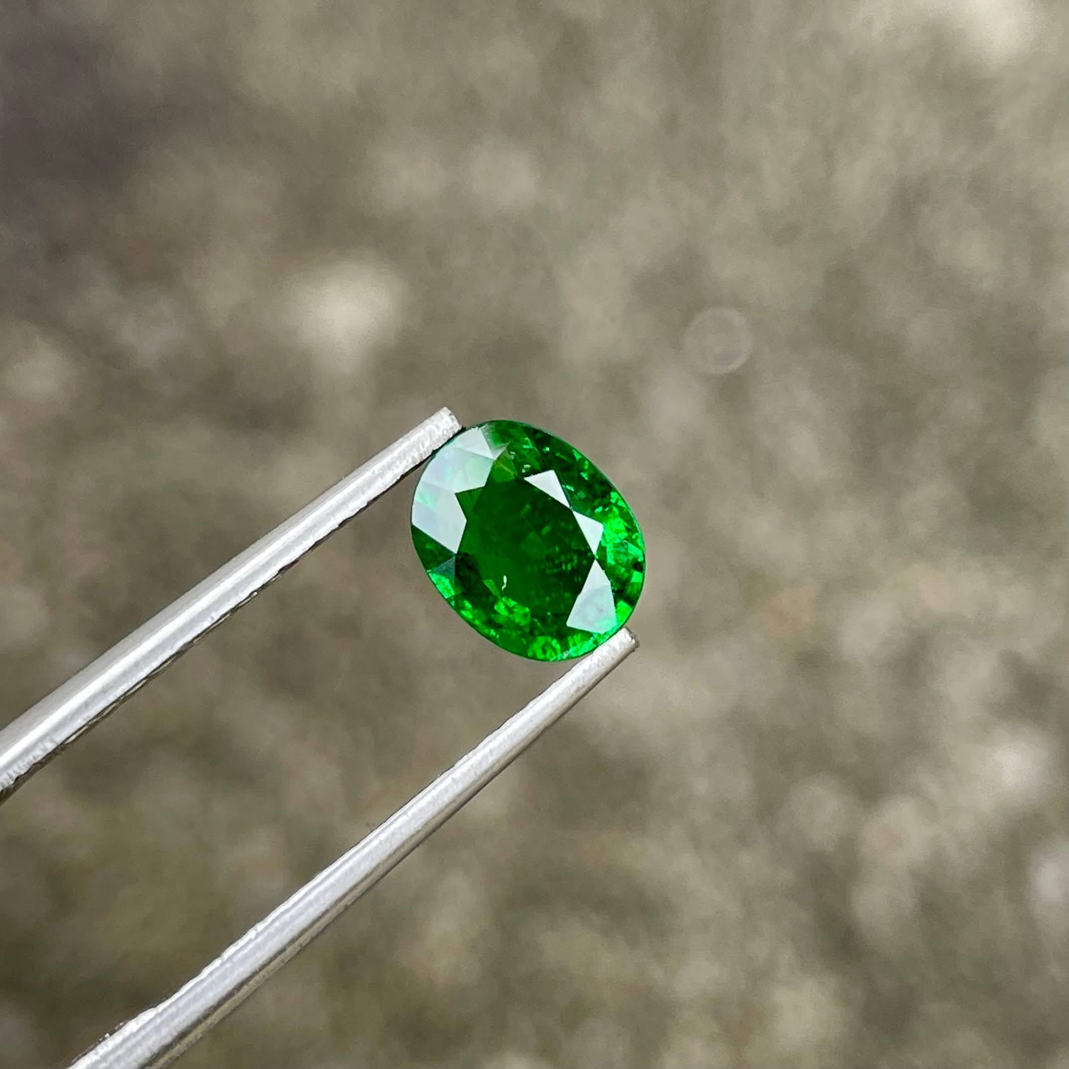 1.17 carats Green Tsavorite Garnet Stone Oval Cut Kenyan Gemstone For ...