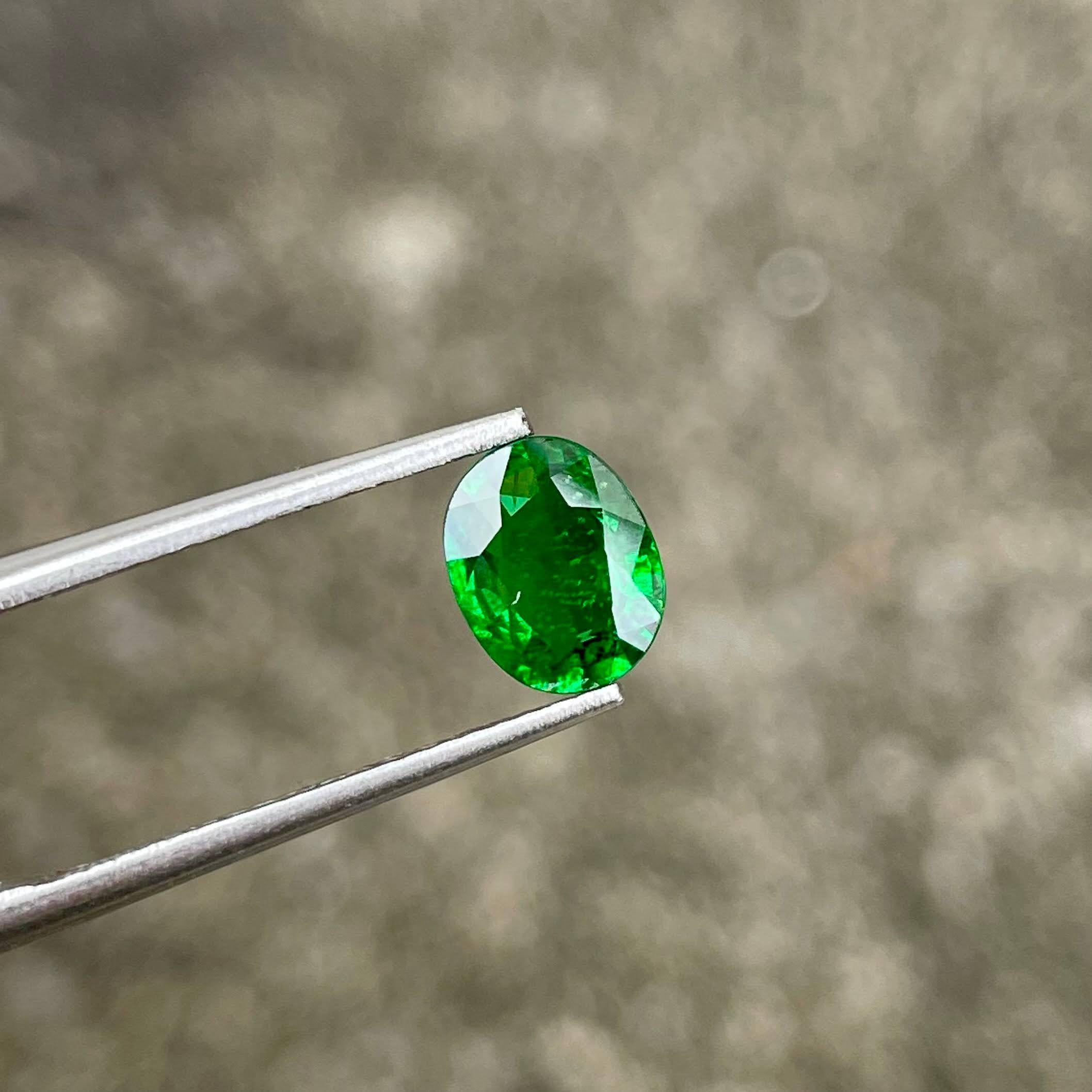 1.17 carats Green Tsavorite Garnet Stone Oval Cut Kenyan Gemstone For ...