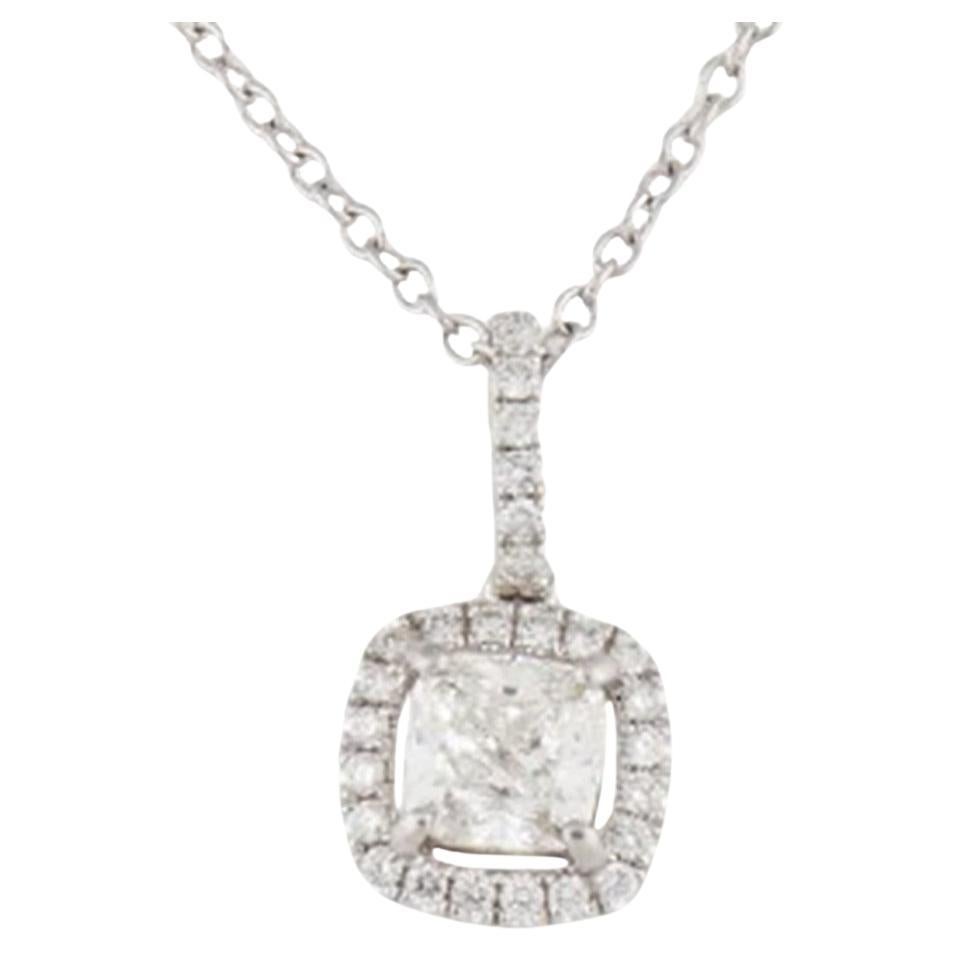 1.17ctw Cushion Cut Diamond Pendant Necklace GIA Certified F SI1 EX EX ...