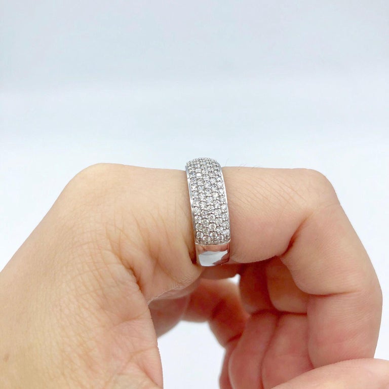 1.18 Carats Micro Pave Diamonds Gold Ring For Sale at 1stDibs | pauve ...