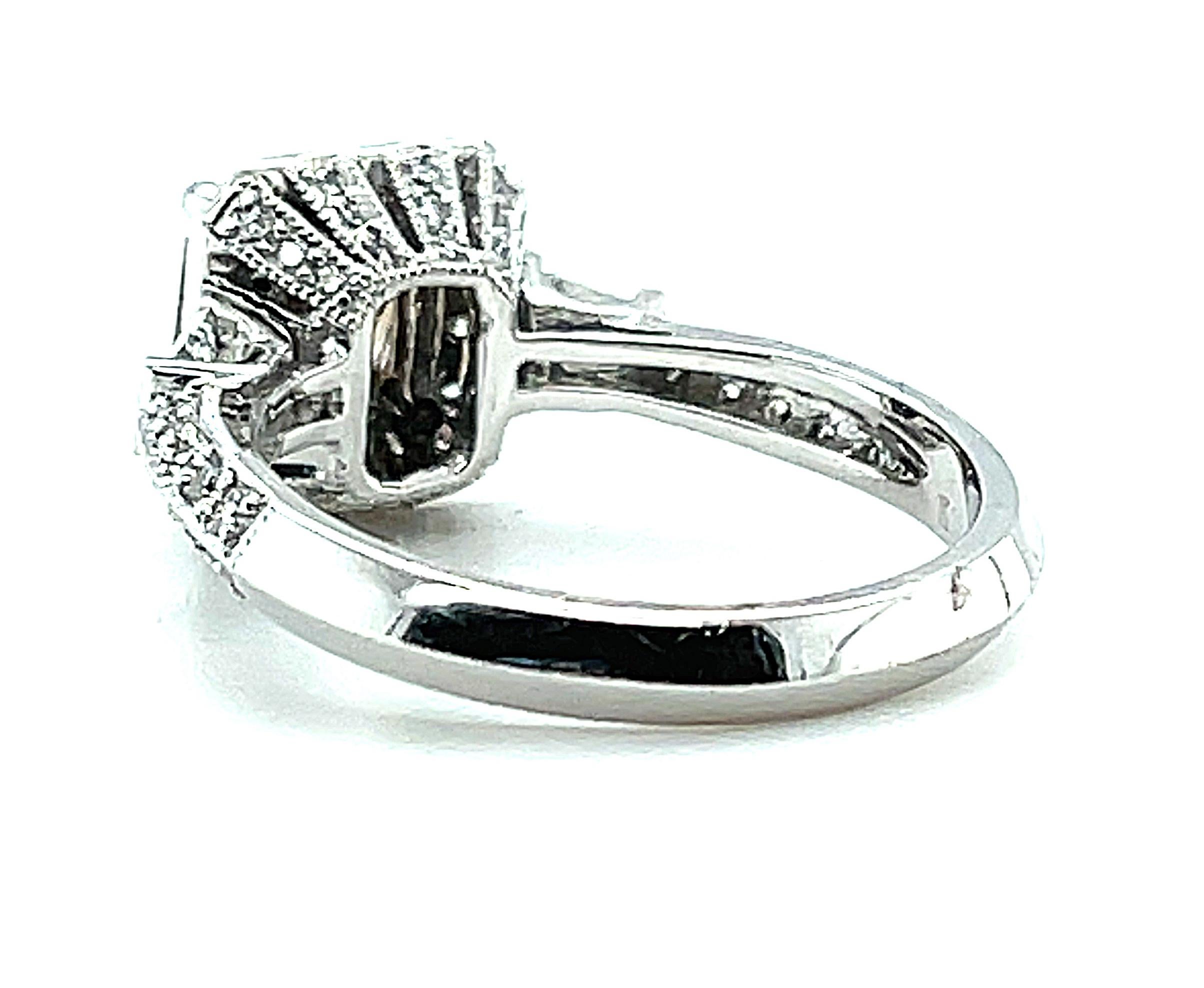 Radiant Coffee Diamond Engagement Ring in 18k White Gold, 1.19 Carats ...