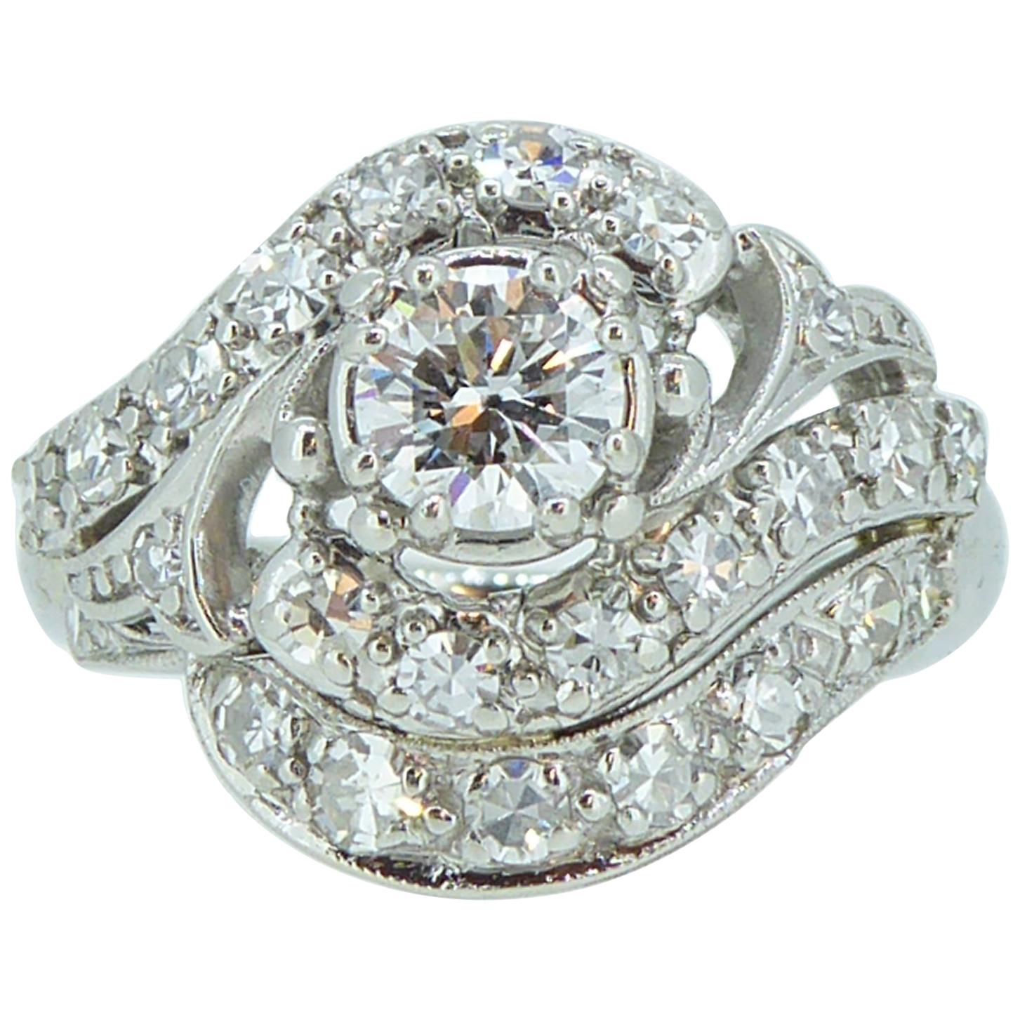 4 Carat Diamond Cluster Ring at 1stDibs
