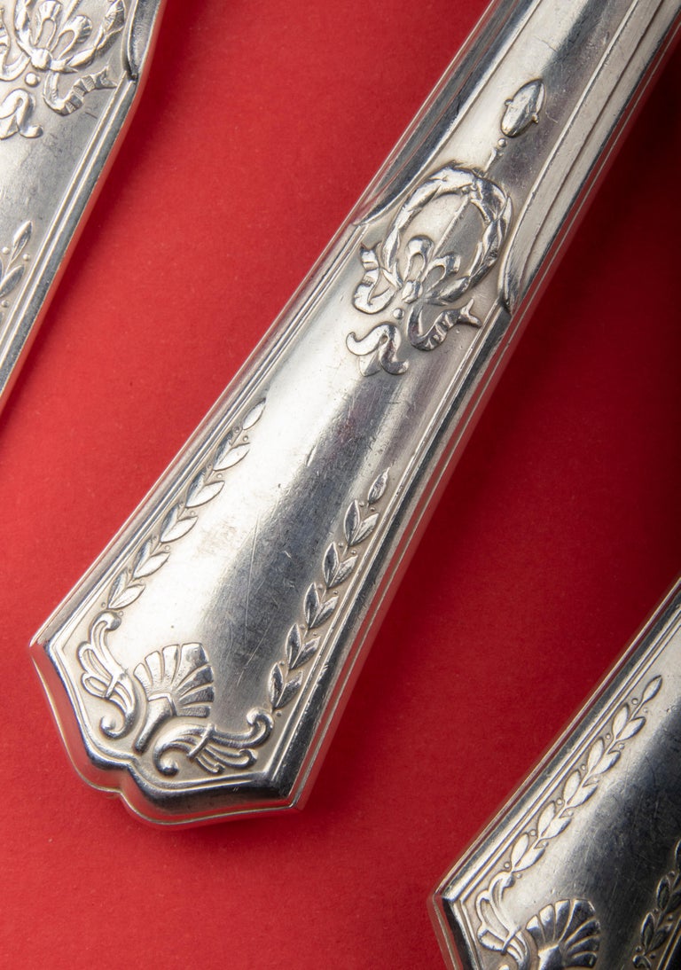 119-Piece Silver Plated Flatware for 12 Persons by SFAM Model Sans-Gêne ...