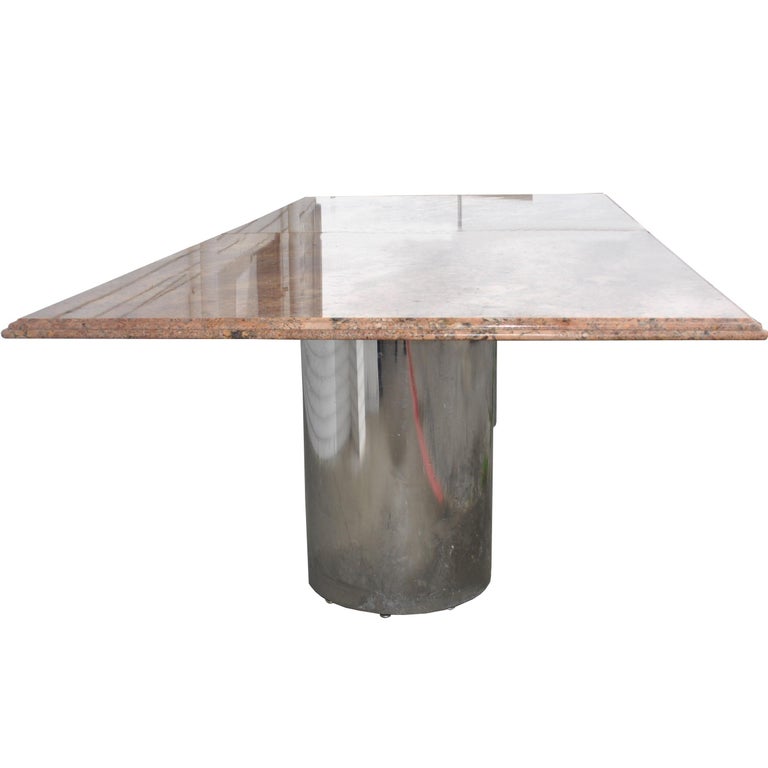 11ft Modern Granite Chrome Conference Table at 1stDibs
